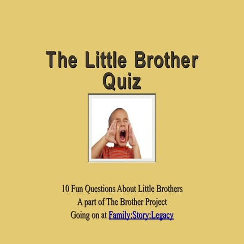 The Brother Project: A Little Brother Quiz | PPT