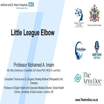 Little League Elbow for healthcare professionals | PDF