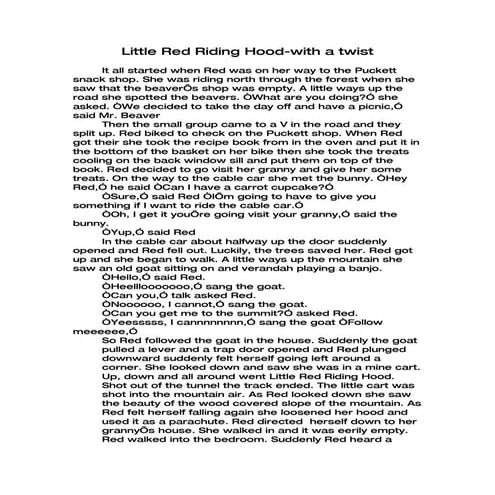 Little red riding hood | PDF