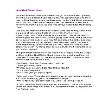 The little red riding hood | PPTX