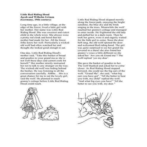 Little Red Riding Hood Pdf Little Red Riding Hood | PDF