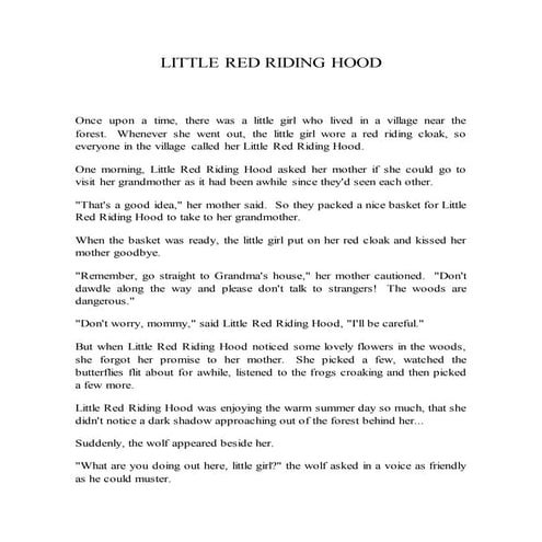 Little red riding hood | PDF