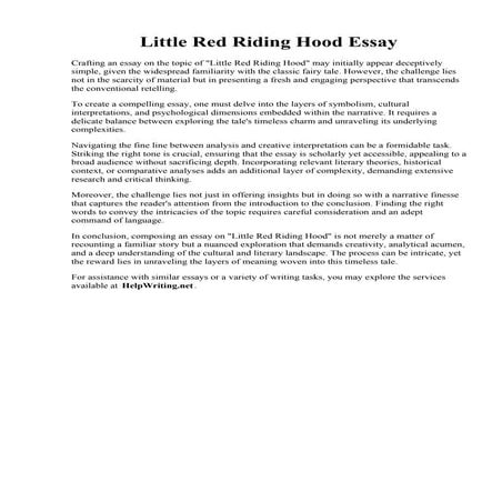 Little Red Riding Hood Essay.pdf