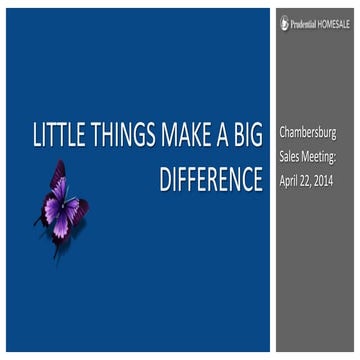 Little Things Make a Big Difference | PPT