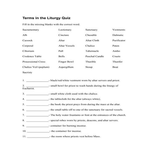 Liturgical terms | PDF