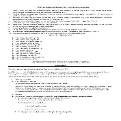 Liturgi natal ragam profesi | DOCX