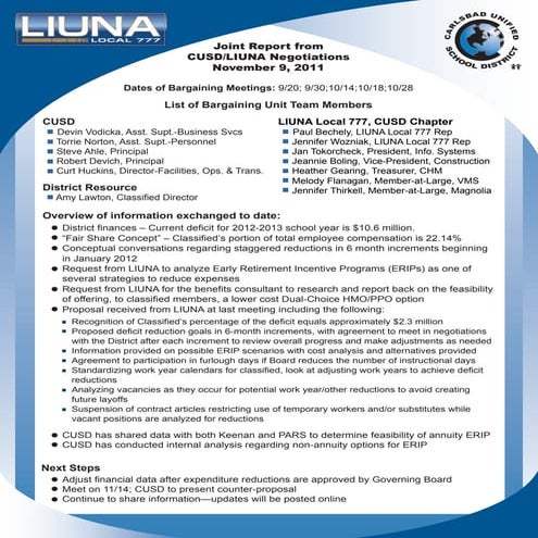 Negotiations Update: LIUNA | PDF