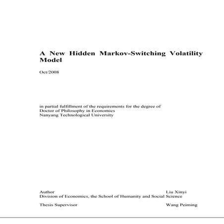 Liu Xinyi Thesis A New Markov Switching Volatility Model Pdf