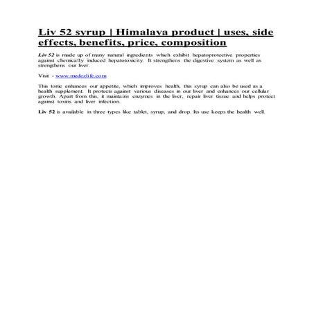 liv 52 syrup | DOCX | Pharmaceutical Drugs | Medical Health