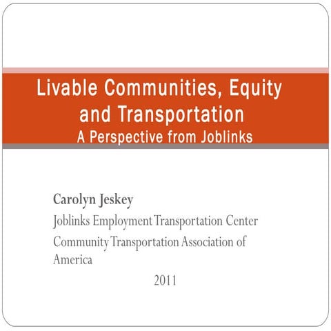 Livability Equity Transportation | PPT