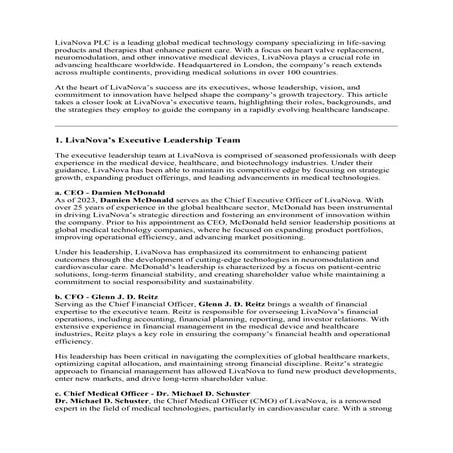 Leadership at Moderna: Key Executives & Their Vision | PDF