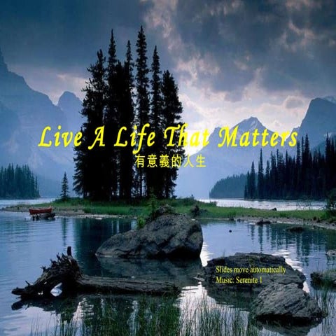 Live A Life That Matters | PPS