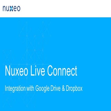 Nuxeo Live Connect & Connector to Salesforce | PDF