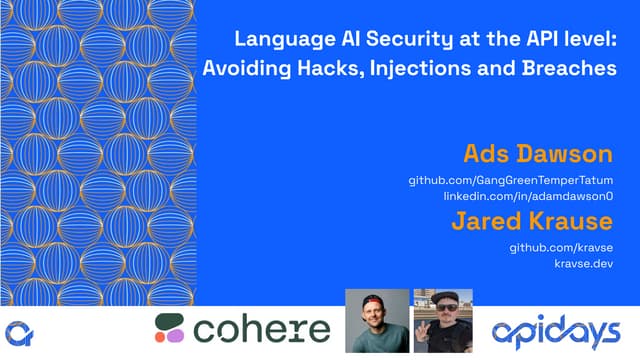 Interface By Apidays 2023 Securing Llm And Nlp Apis Ads Dawson