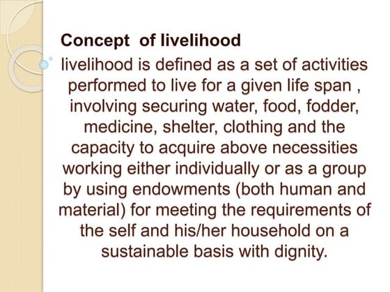 Livelihood concept | PPT