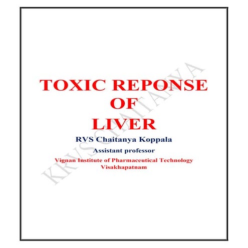 TOXIC RESPONSES OF LIVER | PDF