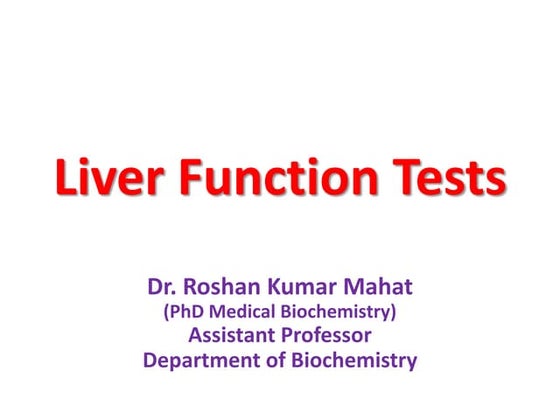 Liver function tests | PPTX