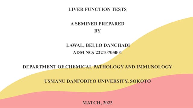 Liver function tests | PDF