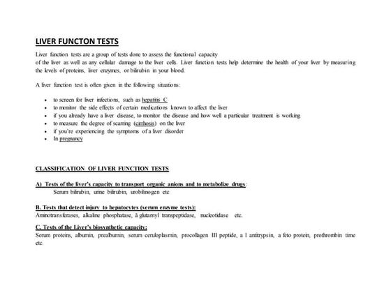 Liver function test (LFT) | PPT