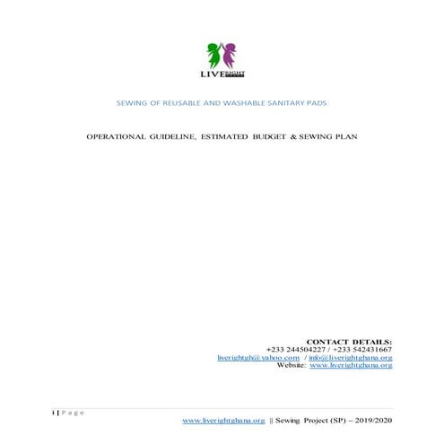 Reusable Menstrual pad sewing plan draft by Kwame Grundow | PDF