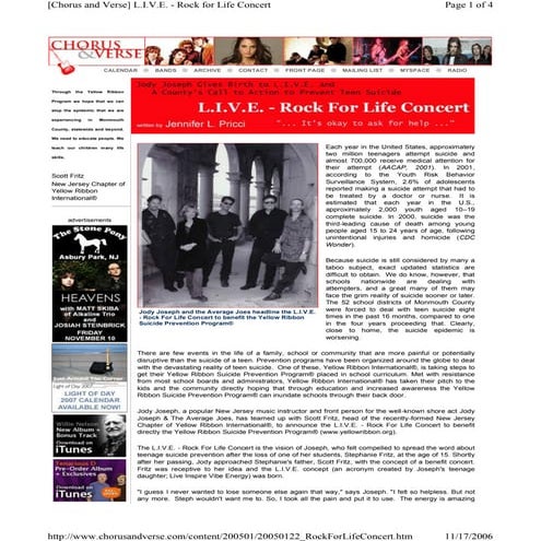 L.I.V.E. Rock For Life Concert By Jennifer Pricci | PDF