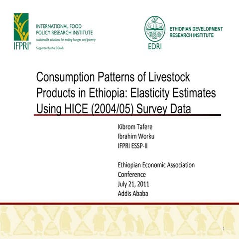 Consumption Patterns of Livestock Products in Ethiopia | PPT