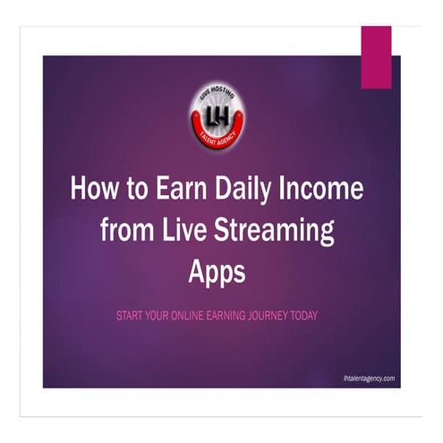 How to Earn Daily Income from Live Streaming Apps | PDF