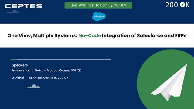 Webinar One View Multiple Systems No Code Integration Of Salesforce