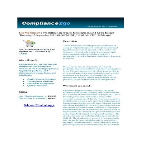 Live webinar on lypolization | PDF