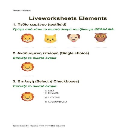 Liveworksheets-elements-practice sheet info | PDF