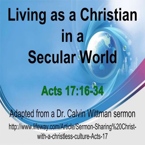 Living as a Christian in a Secular World | PPTX