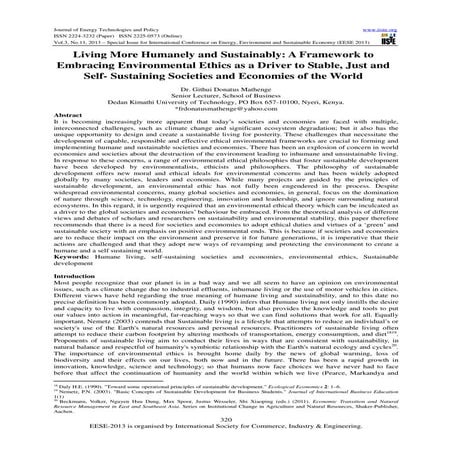 Living more humanely and sustainably | PDF