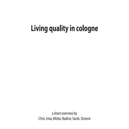 Living Quality In Cologne | PDF