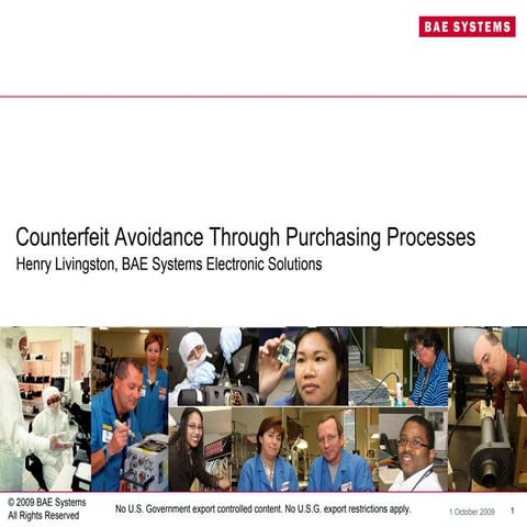 Counterfeit Avoidance Through Purchasing Processes and Supplier Control ...