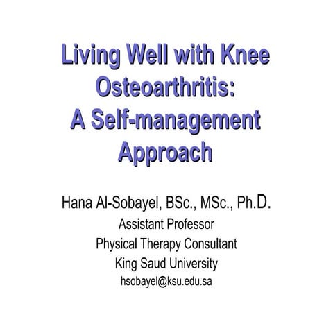 self-management for knee osteoarthritis | PPT