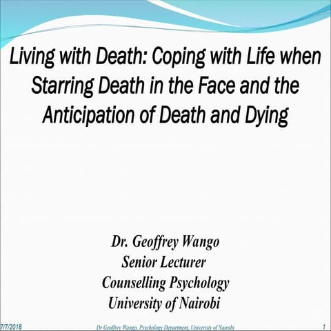 Living with Death Coping with Life when Starring Death in the Face and ...