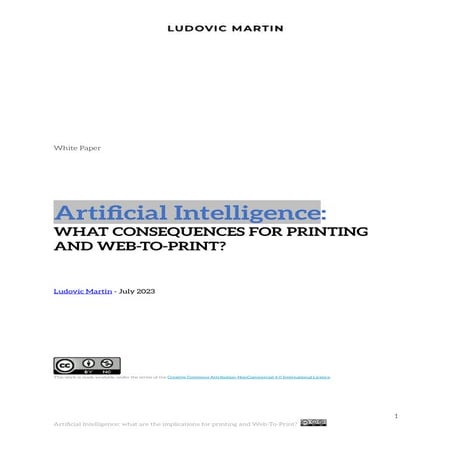Artificial Intelligence: WHAT CONSEQUENCES FOR PRINTING AND WEB-TO-PRINT? | PDF