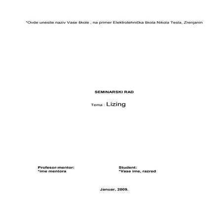 Lizing sa poredjenjem | DOC