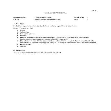 Lk.p 1.a - pemrograman dasar kb.1 | PDF