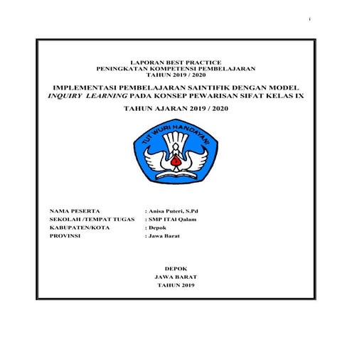 Lk.9. laporan best practice unit 2 anisa puteri | PDF