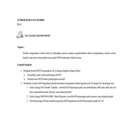 Hight order thingking skills/ kemampuan berpikir tingkat tinggi | DOCX