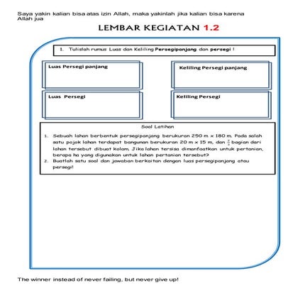 Lk persegi dan persegi panjang | DOCX