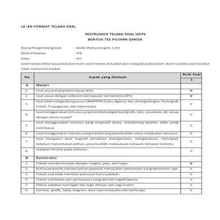 Lk 4d telaah rpp unit 2 pemantulan cahaya | PDF | Free Download