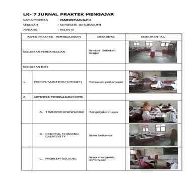 Lk 7 jurnal praktek mengajar ok | DOCX