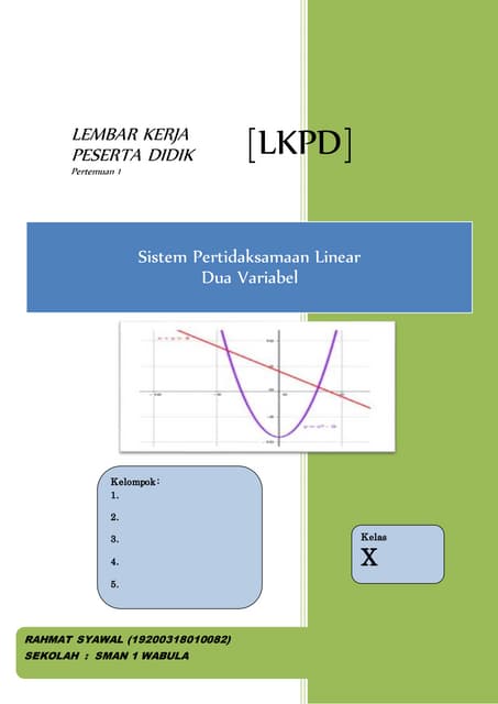 MODUL AJAR SISTEM PERSAMAAN LINEAR DUA VARIABEL (SPLDV) | PDF