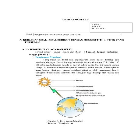 LKPD ATMOSFER ke 4 materi akhir semester 2 | DOCX