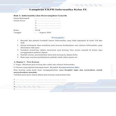 LKPD_Bab_1_Informatika_Kelas_9. : Informatika dan Keterampilan Generikdocx | DOCX