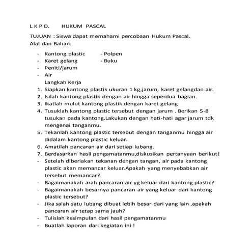 L k p d hukum pascal | DOCX