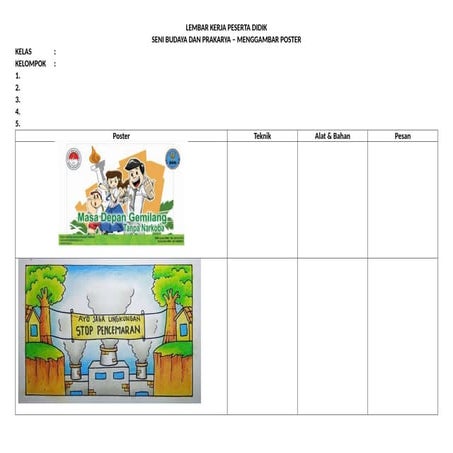 LKPD - Menggambar Poster Kelas 8 Kurikulum Merdeka | DOCX