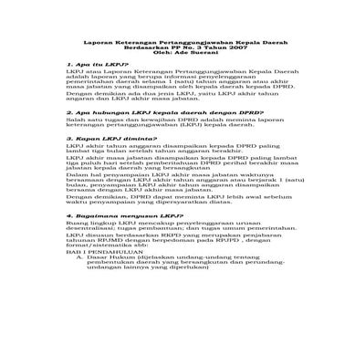 FAQ LKPJ Kepala Daerah | PDF